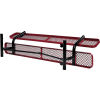 Global Industrial™ 8' Outdoor Steel Bench w/ Backrest, Expanded Metal, Red