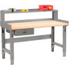 Global Industrial™ Workbench w/ Maple Safety Edge Top, Drawer & Riser ...