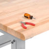 Global Industrial™ Workbench w/ Maple Safety Edge Top, Drawer & Riser ...