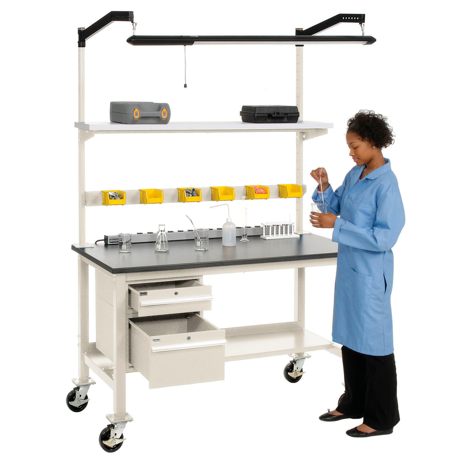 Laboratory Work Bench | Mobile | 72"W X 30"D Mobile Phenolic Resin ...