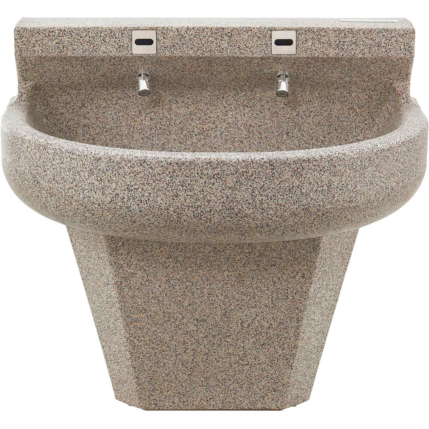 Global Industrial Wall Mounted Wash Fountain 2 Station Sensor-Operated ...