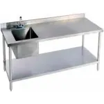 Stainless Steel Work Tables with Sink | Sink Prep Tables