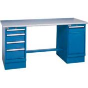 Global Industrial™ 72 x 30 Safety Maple Pedestal Workbench with 8 ...