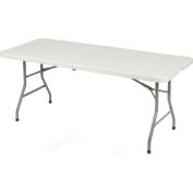 Interion® Adjustable Height Plastic Folding Table, 20" x 30", White ...