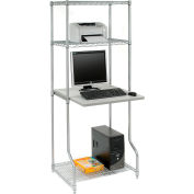 Global Industrial™ Chrome Wire Shelf Mobile Computer LAN Workstation ...