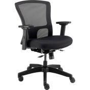 Interion® Stacking Chair With Mid Back, Plastic, Black - Pkg Qty 4 ...
