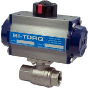BI-TORQ 1-1/4" 2-Pc SS NPT Ball Valve W/Dbl. Acting Pneum. Actuator ...