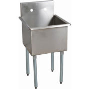 BK Resources® 1-Comp Sink, 18x18x12 Deep, 8 Faucet Holes, 18L ...