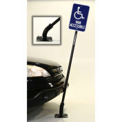 Ideal Shield® Pyramid Sign Base With Wheels & 98'H Post, Black ...