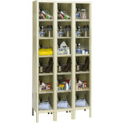 Global Industrial™ Six Tier 18 Door Clear View Locker, 12"Wx15"Dx12"H ...
