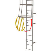 12 Step Steel Standard Uncaged Fixed Access Ladder, Yellow - WLFS0112-Y ...