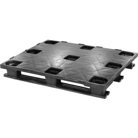 Closed Deck Rackable Plastic Pallet With 3 Bottom Skids 48x40, 4100 Lbs ...