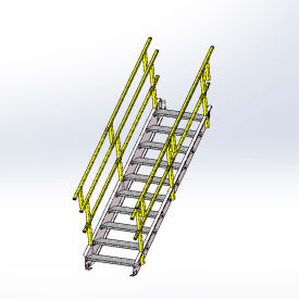 Equipto 1736S16 OSHA Stairway 36" Width, 16 Stairs - SafetyChix
