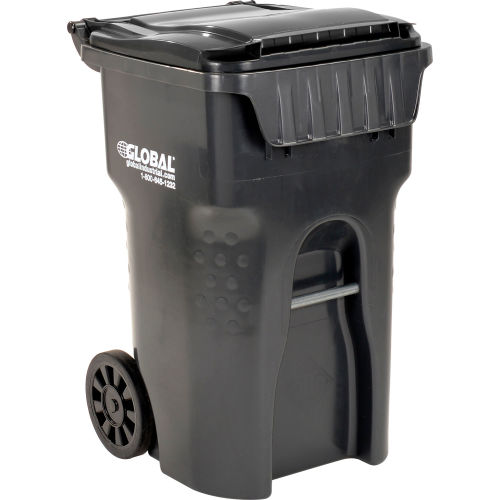 Global Industrial Mobile Trash Container 65 Gallon Gray
