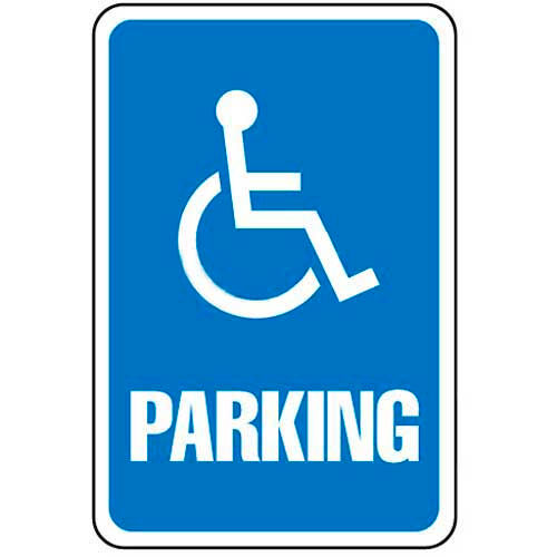 Global Industrial™ Aluminum Sign - Parking Sign - Handicap Symbol, .063 ...