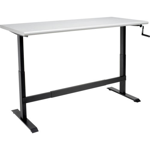 Hand-Crank Adjustable Height Workbench, Laminate Safety Edge, 72"W x 30 ...