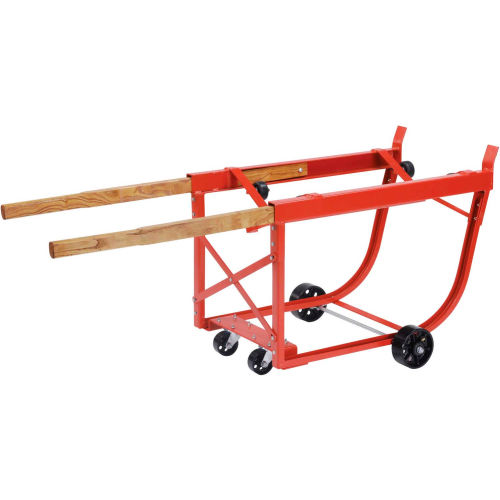 Heavy Duty Rotating Drum Cradle with Wood Handles & Steel Wheels - Zuma