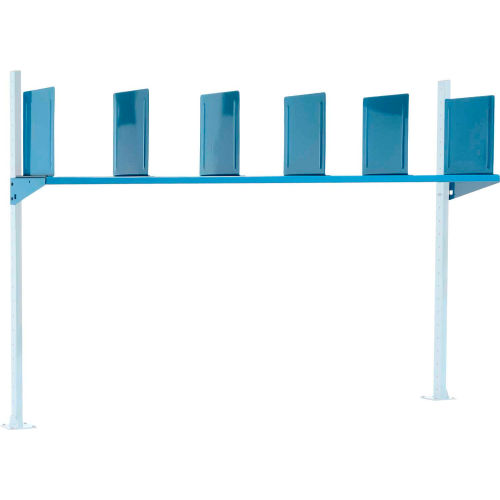 Upper Shelf & Dividers For 72"W Packing Workbench, Blue - Zuma