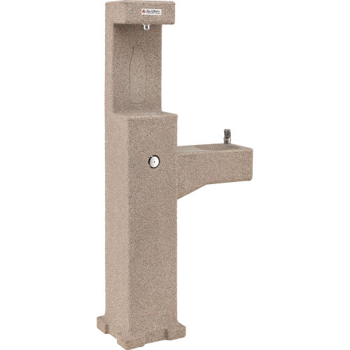 Outdoor Drinking Fountain & Bottle Filler w/ Filter, Rotocast Granite ...