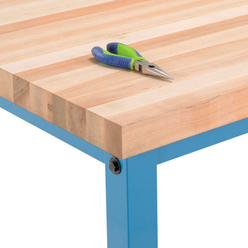 96 x 30 Adjustable Height Workbench Square Tube Leg - Maple Square Edge ...