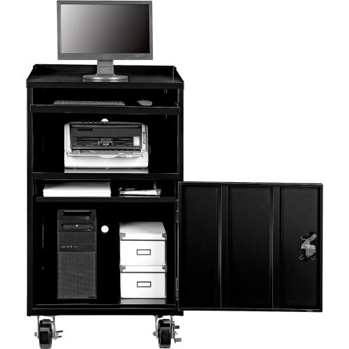 Mobile Computer Workstation Black Assembled