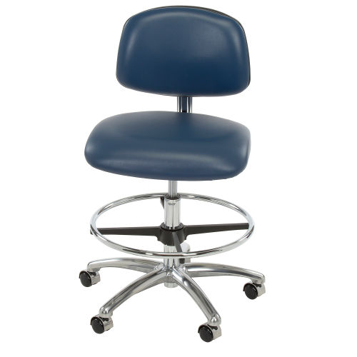 Interion® Clean Room Stool - Vinyl - Imperial Blue | 695539BL ...