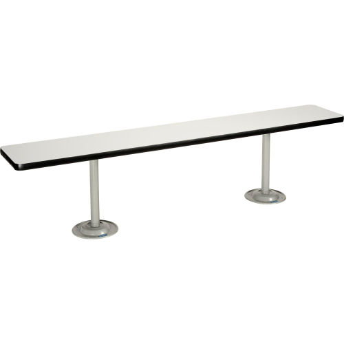 Locker Room Bench, Laminate w/ Steel Tube Pedestal Legs, 72"W x 12"D x ...