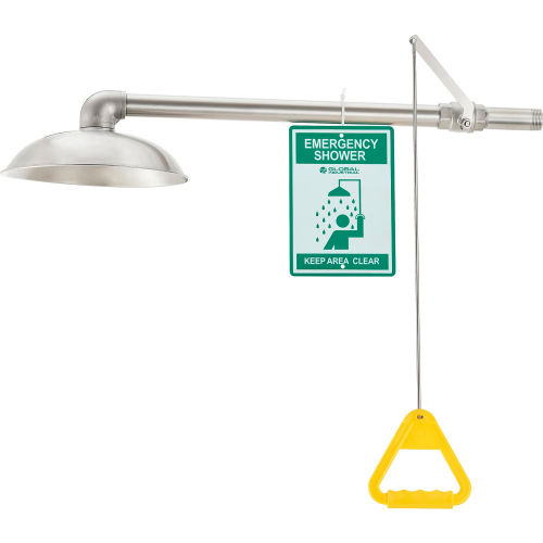 Emergency Drench Shower, Horizontally Mounted, Stainless Steel - Office ...
