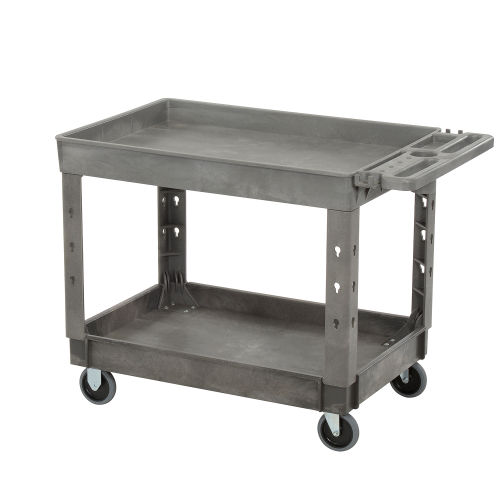 Global Industrial™ Tray Top Plastic Utility Cart, 2 Shelf, 44"Lx25-1/2 ...