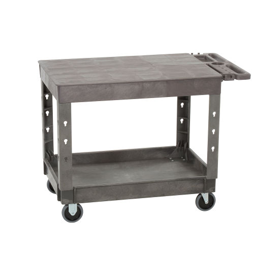 Global Industrial™ Flat Top Plastic Utility Cart, 2 Shelf, 44"Lx25-1/2 ...