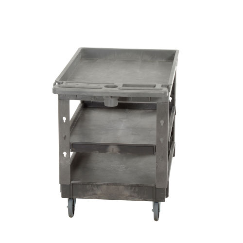 Global Industrial™ Tray Top Plastic Utility Cart, 3 Shelf, 44"Lx25-1/2 ...