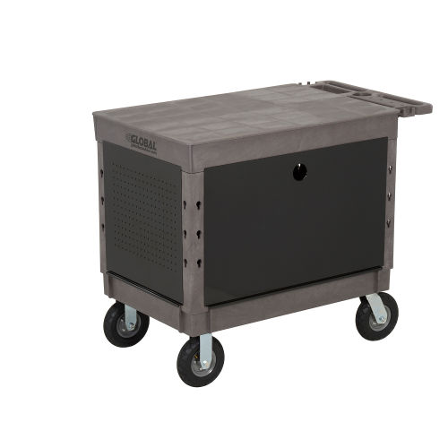 Global Industrial™ Extra Strength Plastic 2 Flat Shelf Maintenance Cart ...