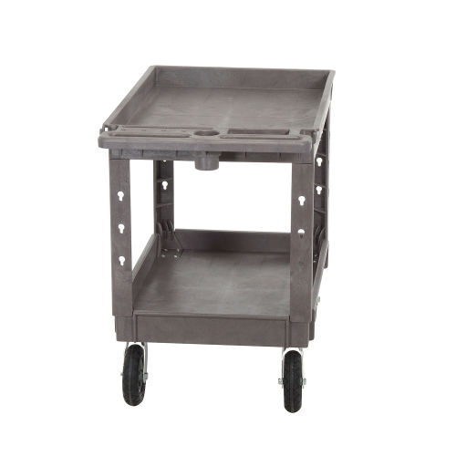 Global Industrial™ Tray Top Plastic Utility Cart, 2 Shelf, 44"Lx25-1/2 ...