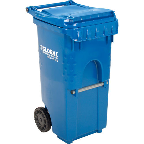 Mobile Trash Container, 35 Gallon Blue - Zuma