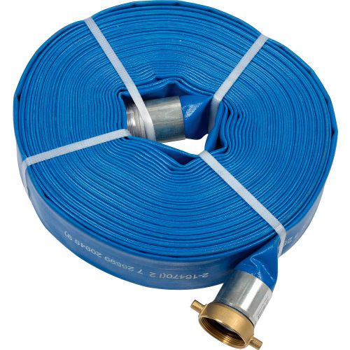 Apache 98138054 2" x 100' PVC Lay Flat Discharge Hose w/ M x F Aluminum ...