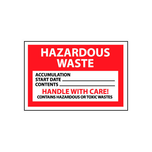 Hazardous Waste Paper Labels - Hazardous Waste Handle With Care, 500 ...