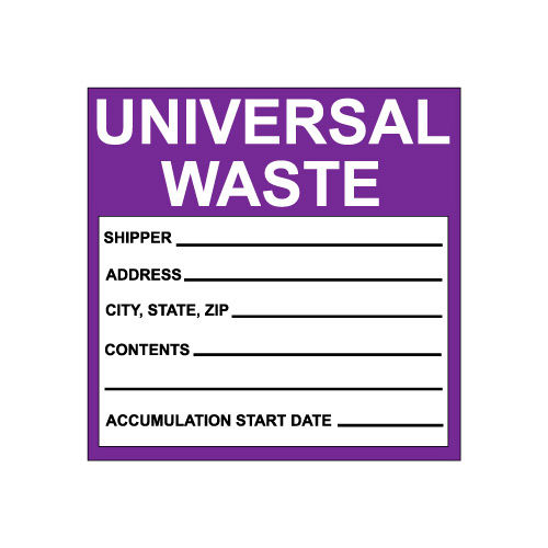 Hazardous Waste Vinyl Labels - Universal Waste - Zuma