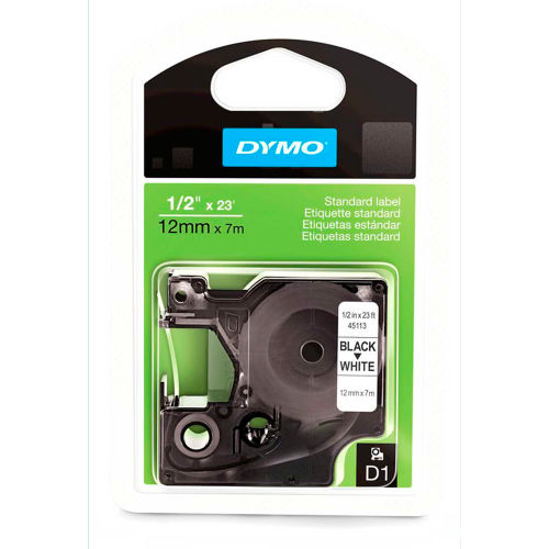 DYMO D1 Standard Labels 1/2" Black on White - Zuma