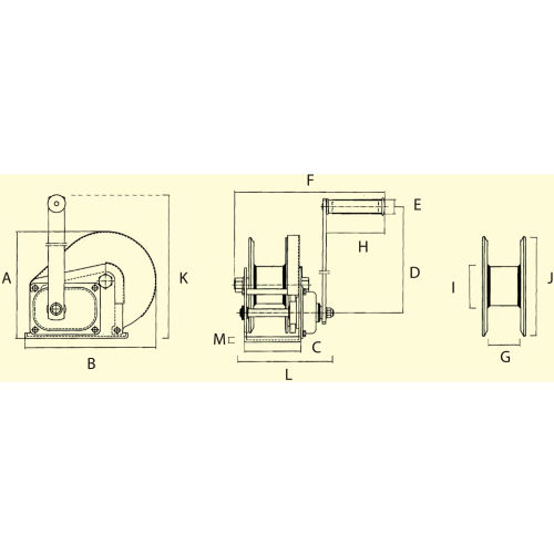 OZ Lifting OZ1000BWSS Stainless Steel Hand Winch with Brake 1000 Lb ...