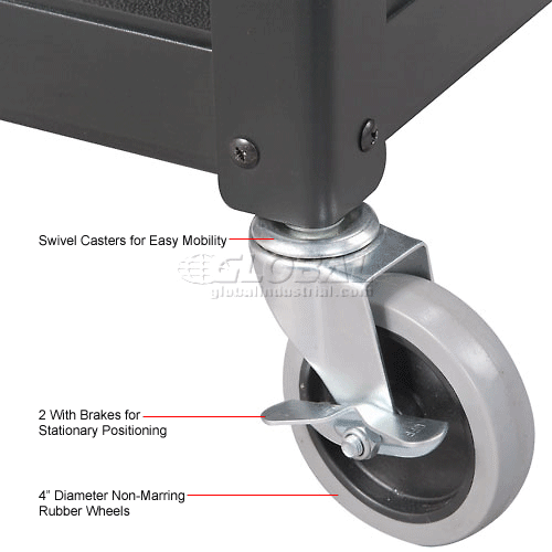 Global Industrial™ Steel Audio Visual & Instrument Cart, Black