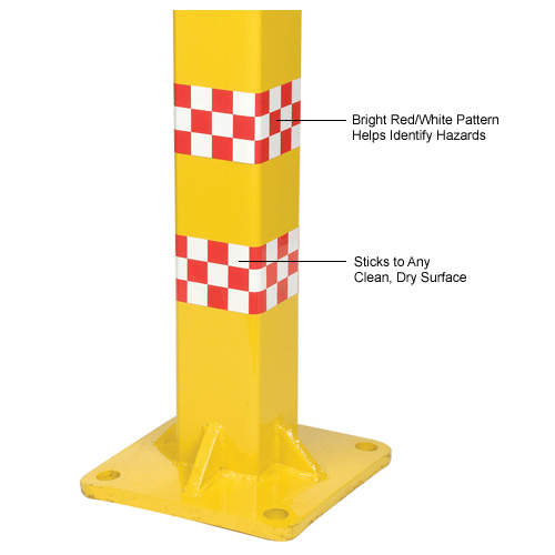 INCOM® Checkerboard Hazard Tape - Red/White, 3"W x 54'L, 1 Roll