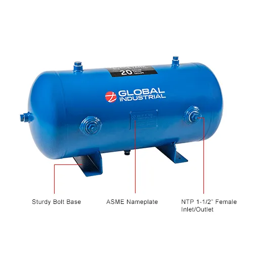 Global Industrial Air Receiver Surge Tank 20 Gallon 175 PSI