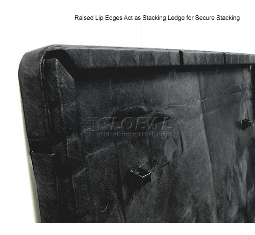 Monoflo Folding Bulk Shipping Container Lid BC4845LID - 48"L x 45"W Black