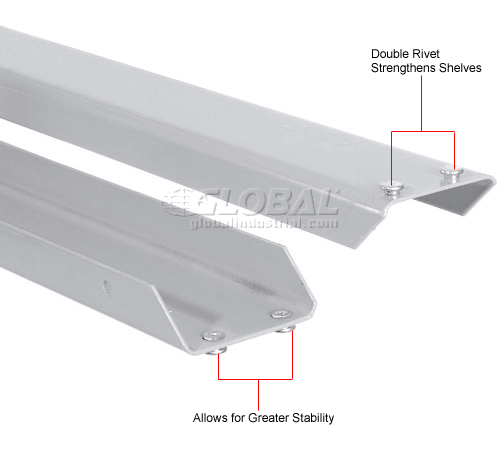 Global Industrial™ 36" Long Gray Double Rivet Beam