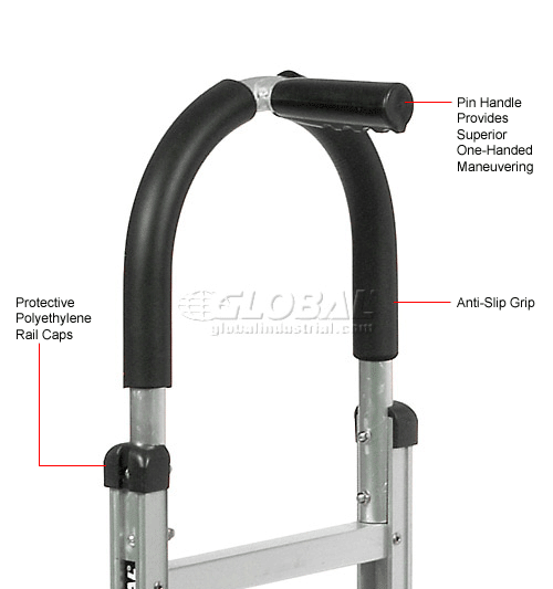 Global Industrial™ Aluminum Hand Truck - Pin Handle - Pneumatic Wheels
