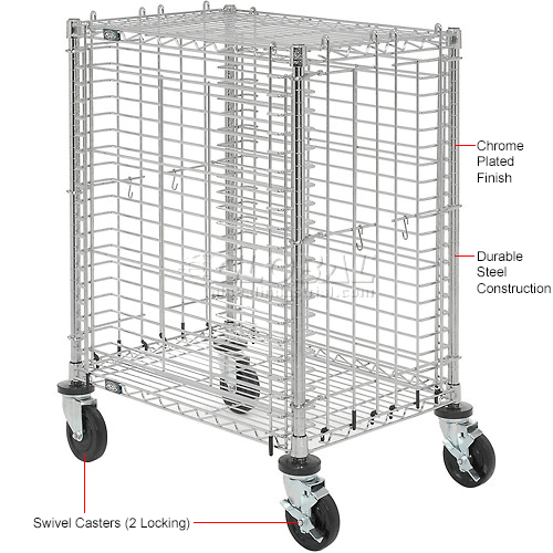 Nexel® End Load Wire Tray Cart with 19 Tray Capacity