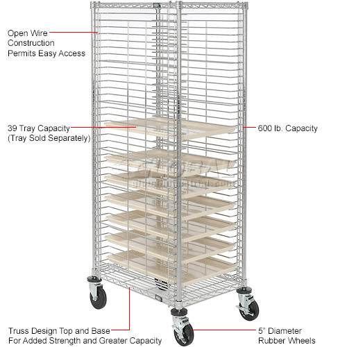 Nexel® End Load Wire Tray Truck with 39 Tray Capacity