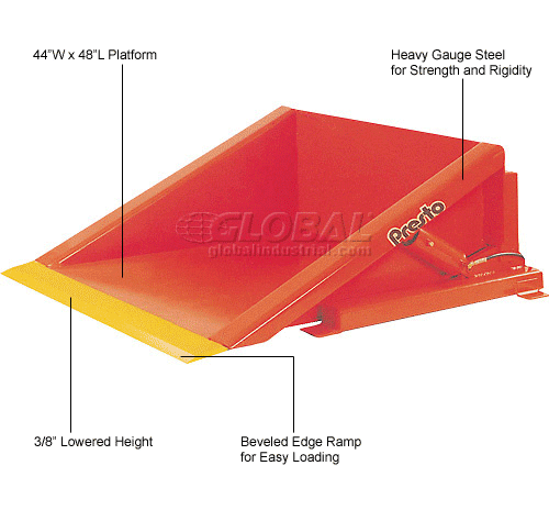 PrestoLifts™ Floor Level Powered Tilt Table TZ44-20H Hand Control 2000 Lb.