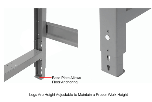 Global Industrial™ Adjustable Height C-Channel Leg Workbench W/ Maple ...