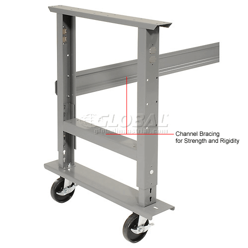 Global Industrial™ 96x30 Mobile Adj. Height C-Channel Leg Workbench ...